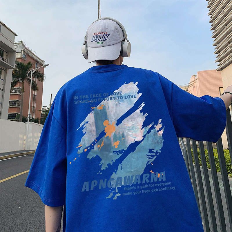 【熱賣 當天出貨】230g重磅短袖t恤夏季新款oversize潮流百搭衣服ins高街潮牌美式復古上衣男寬鬆半截袖 | 蝦皮購物