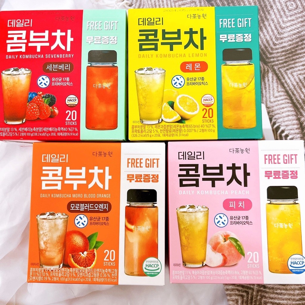 森吉百貨 韓國 DaNongWon 日常神纖 康普茶 水蜜桃 百香果 葡萄柚 血橙 莓果 檸檬 乳酸菌 贈隨手瓶 袋裝 | 蝦皮購物