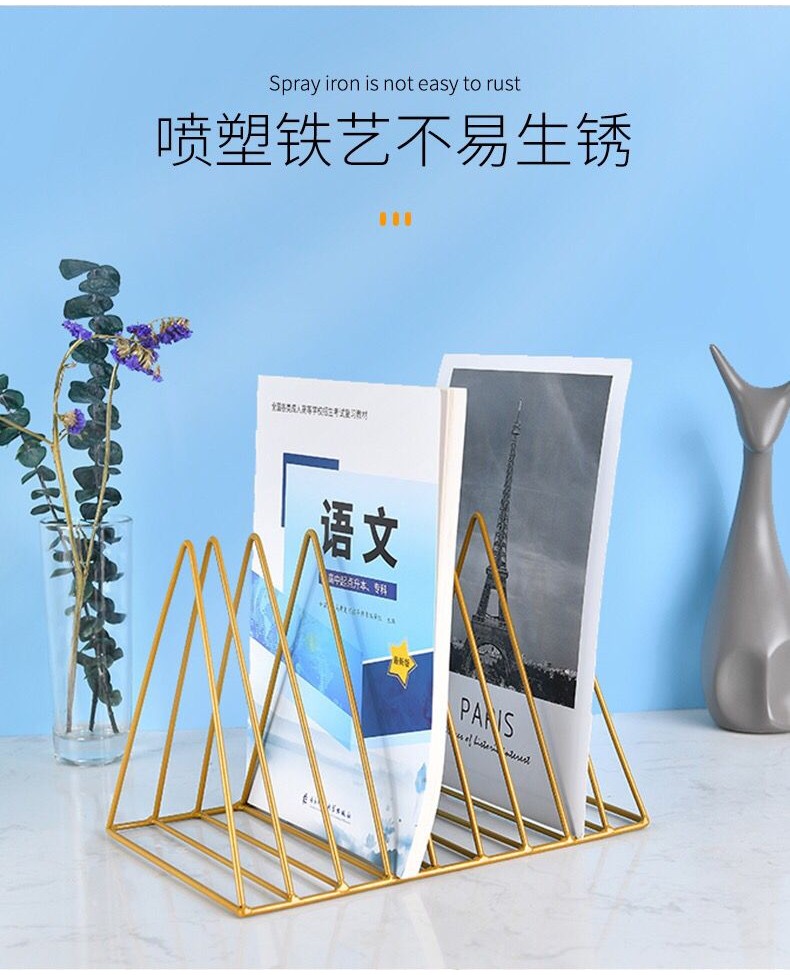 桌麵書架 書擋 桌上文件收納架 書立 辦公收納盒 L型書架 資料收納 置物架 無印風 可伸縮書架 北歐ins三角書立架鐵 | 蝦皮購物