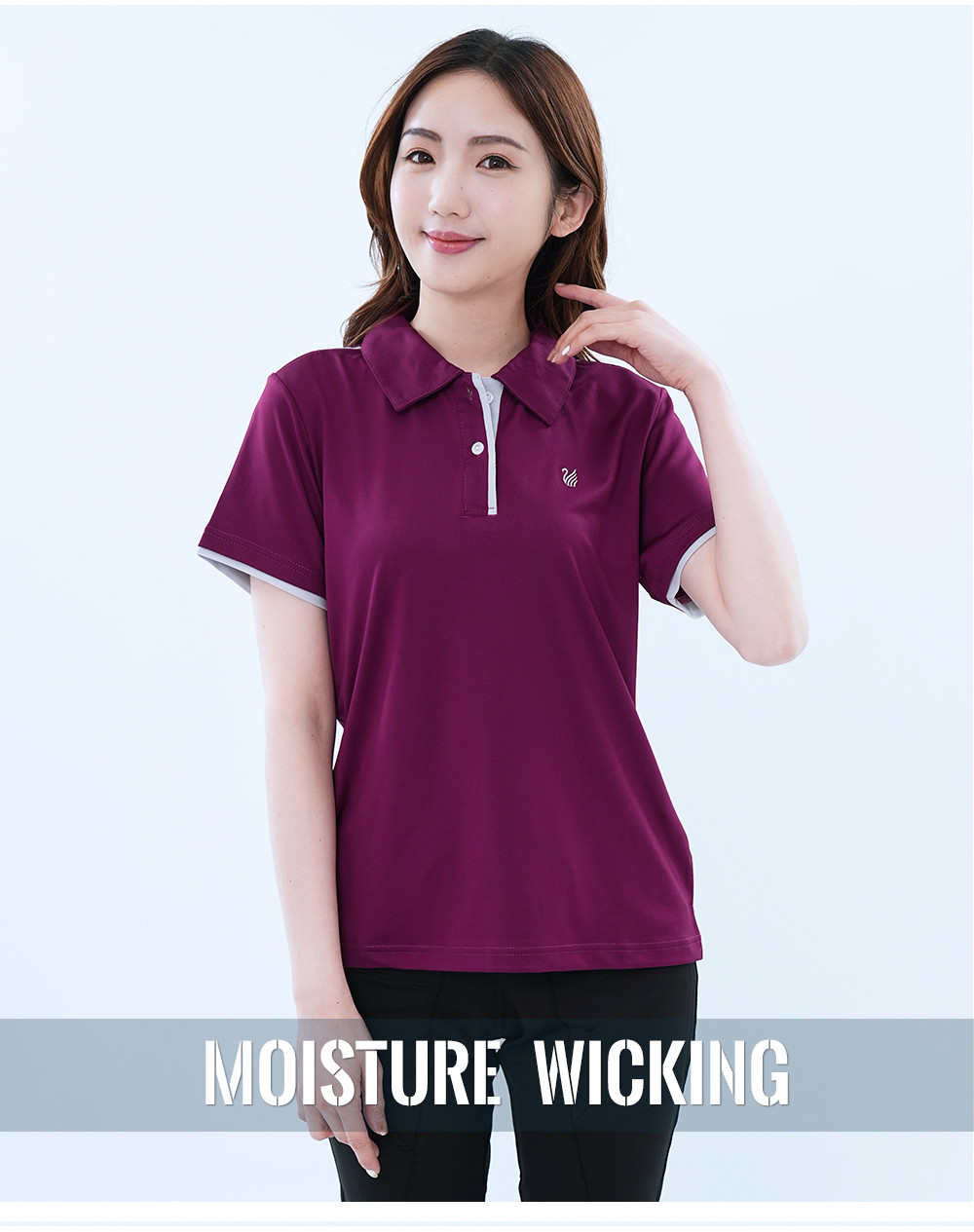 【遊遍天下】MIT台灣製女款吸濕排汗抗UV機能POLO衫 GS1004紫紅-台灣現貨 | 蝦皮購物