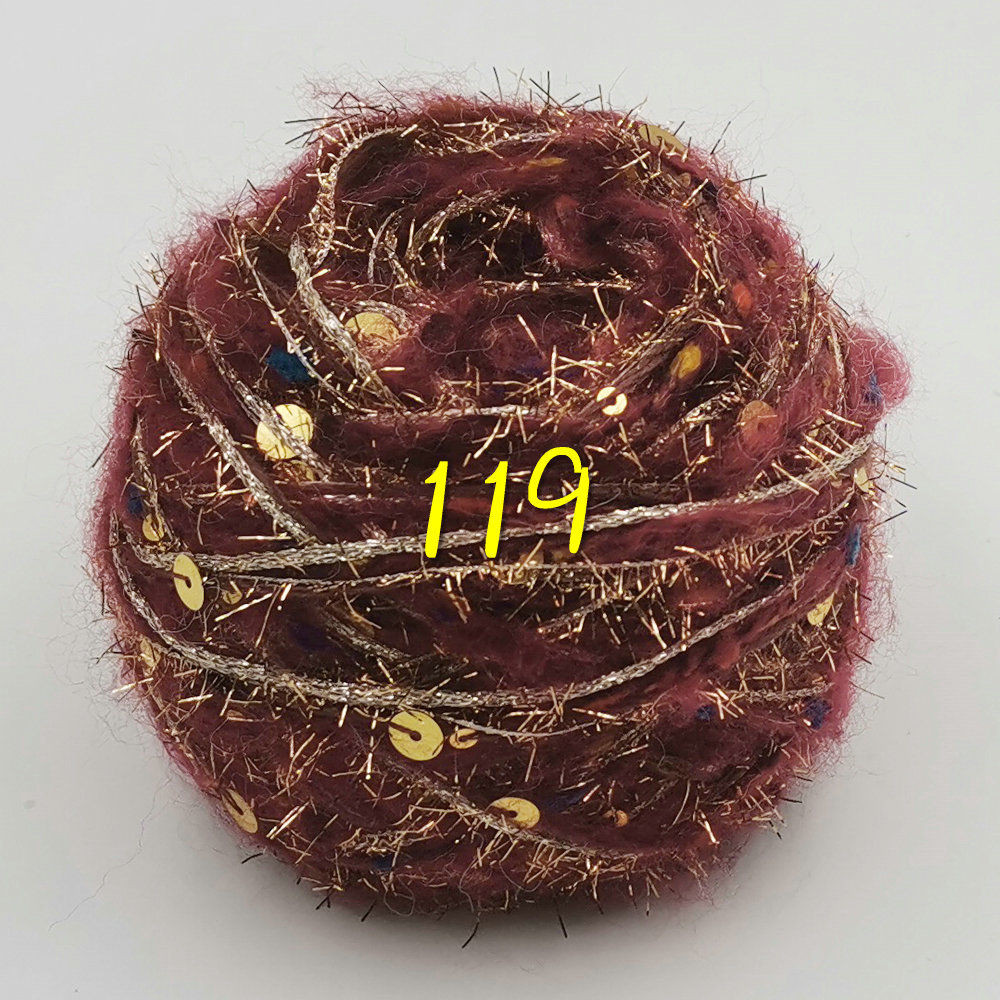 pok-50g手混紗綫彩點馬海羊毛3mm6mm大小亮片紗綫彩絲綫金絲綫編織 | 蝦皮購物