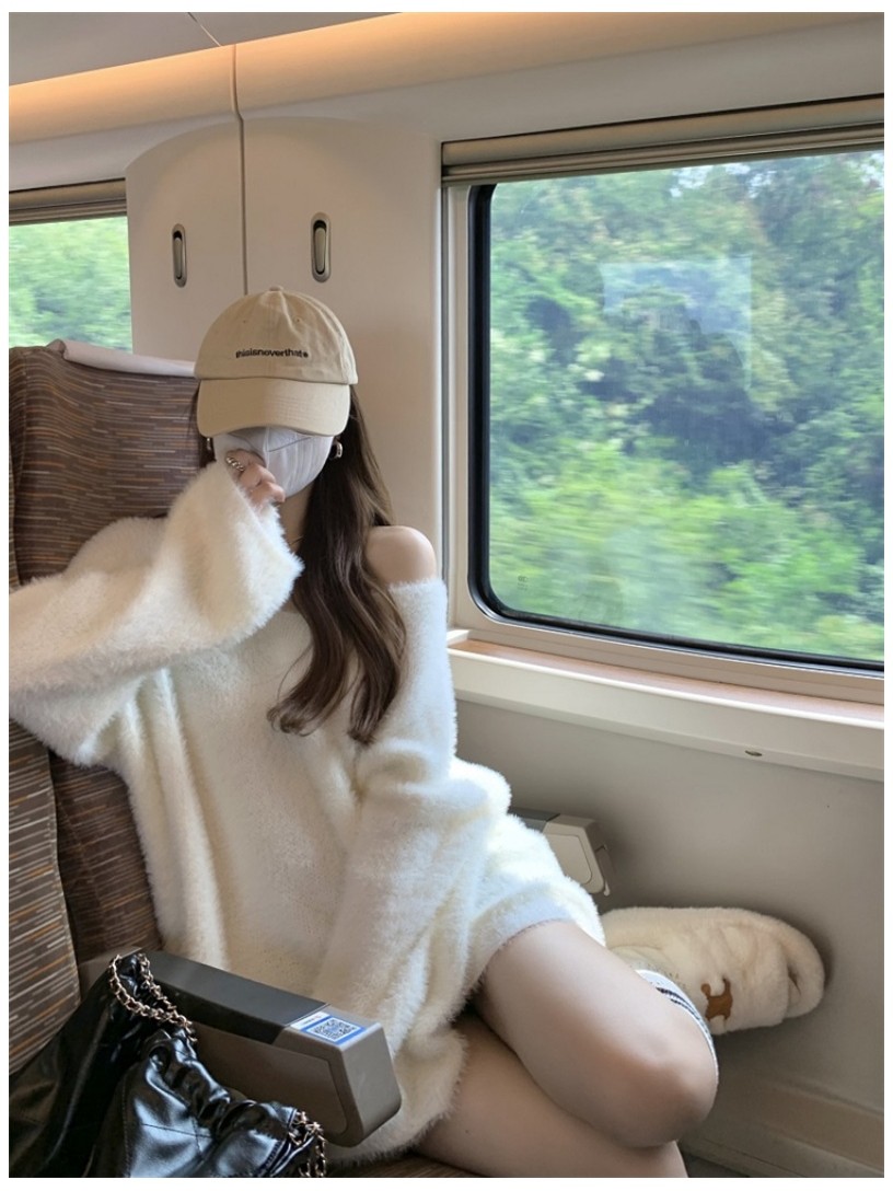 V領水貂毛長版上衣【007】PAPI女裝批發價秋冬新款韓系INS休閒百搭氣質純欲網紅長袖寬鬆慵懶馬海毛針織毛衣 | 蝦皮購物