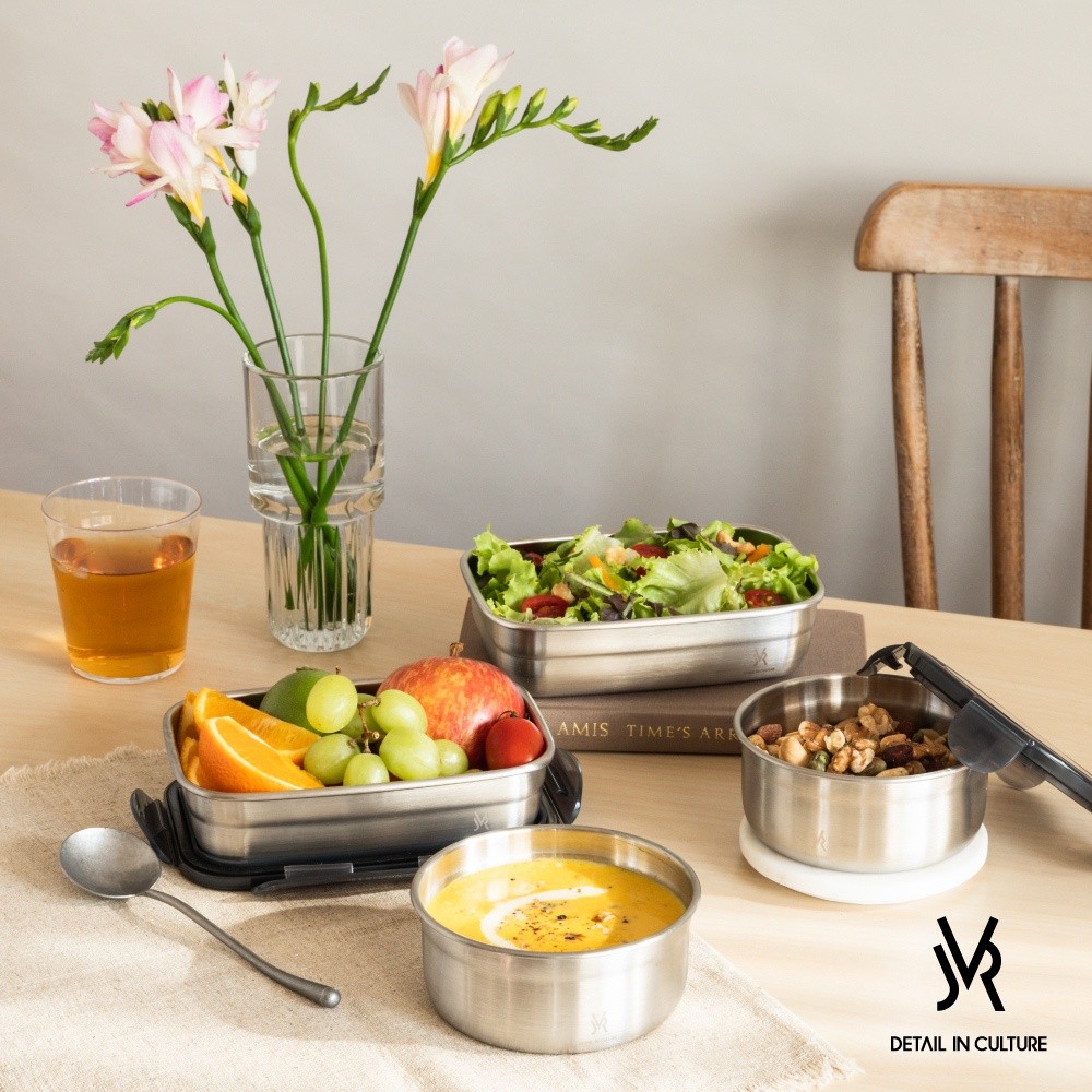 韓國JVR 可冷凍晶透上蓋手提不鏽鋼保鮮盒-方形1600ml | 蝦皮購物