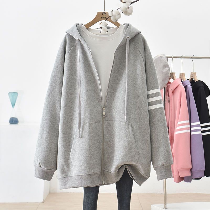【M-5XL大尺碼】大尺碼女裝 連帽衛衣 帽t 長袖上衣 寬鬆顯瘦 大碼2-300斤設計感ins連帽外套女2024年早秋 | 蝦皮購物