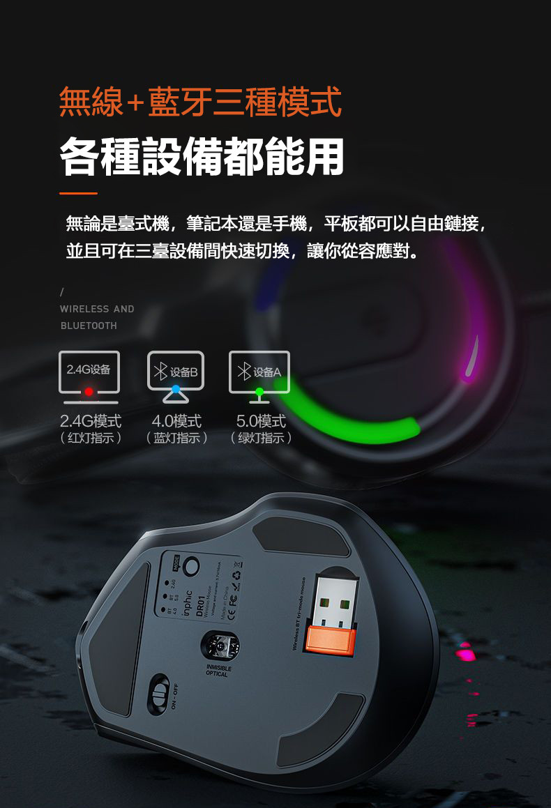 現貨 英菲克DR01 藍牙滑鼠 靜音滑鼠 無線滑鼠 typec充電 充電滑鼠 光學洞鼠 人體工學 雙模滑鼠 遊戲電競滑鼠 | 蝦皮購物