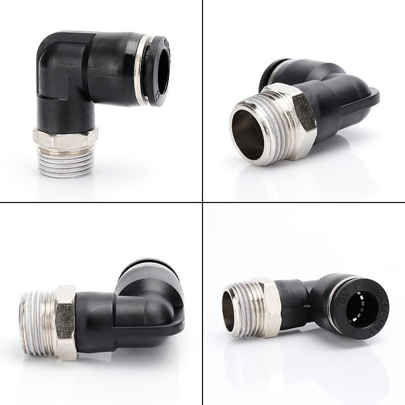購滿99出貨 台灣熱賣 氣動氣管 快插快速接頭 PL8-02黑色精品螺紋彎頭 PL4-M5/6-01/10-03 | 蝦皮購物