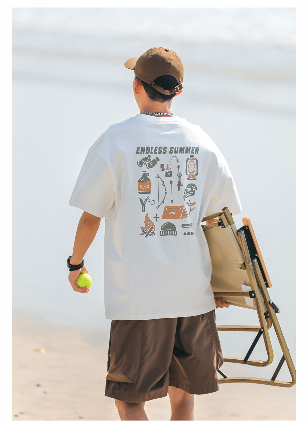 【當天出貨】日系復古短t 260g重磅純棉短袖 趣味露營風印花短袖T恤 男生衣服 寬鬆落肩 oversize 男女同款 | 蝦皮購物