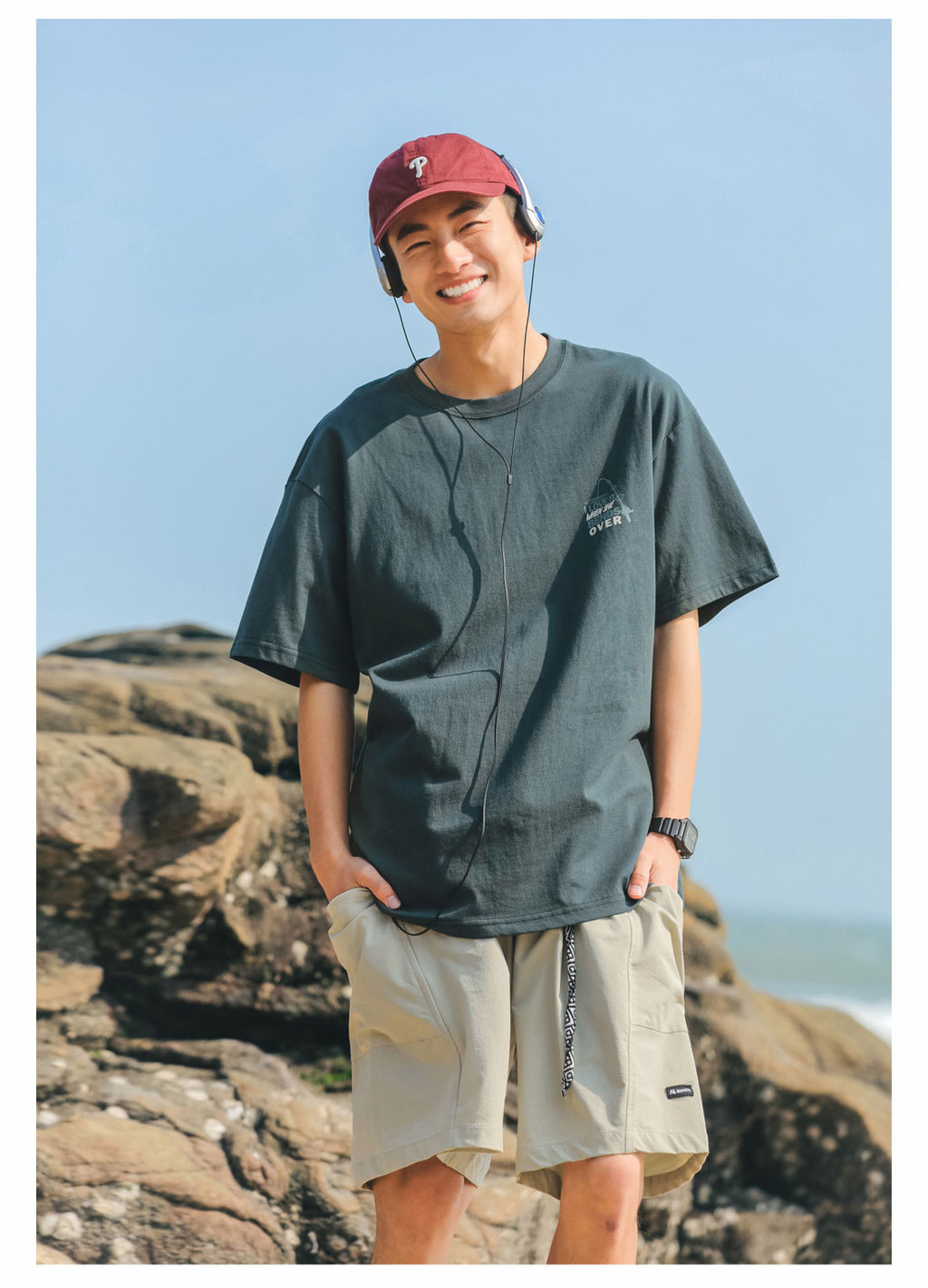 【當天出貨】日系復古短t 260g重磅純棉短袖 趣味露營風印花短袖T恤 男生衣服 寬鬆落肩 oversize 男女同款 | 蝦皮購物