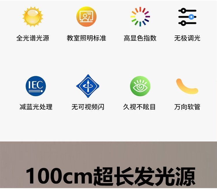 全光譜防護不刺眼臺燈學習書桌學生繪畵閱讀寫字繪畵夾子貼墻臺燈 I7EV | 蝦皮購物