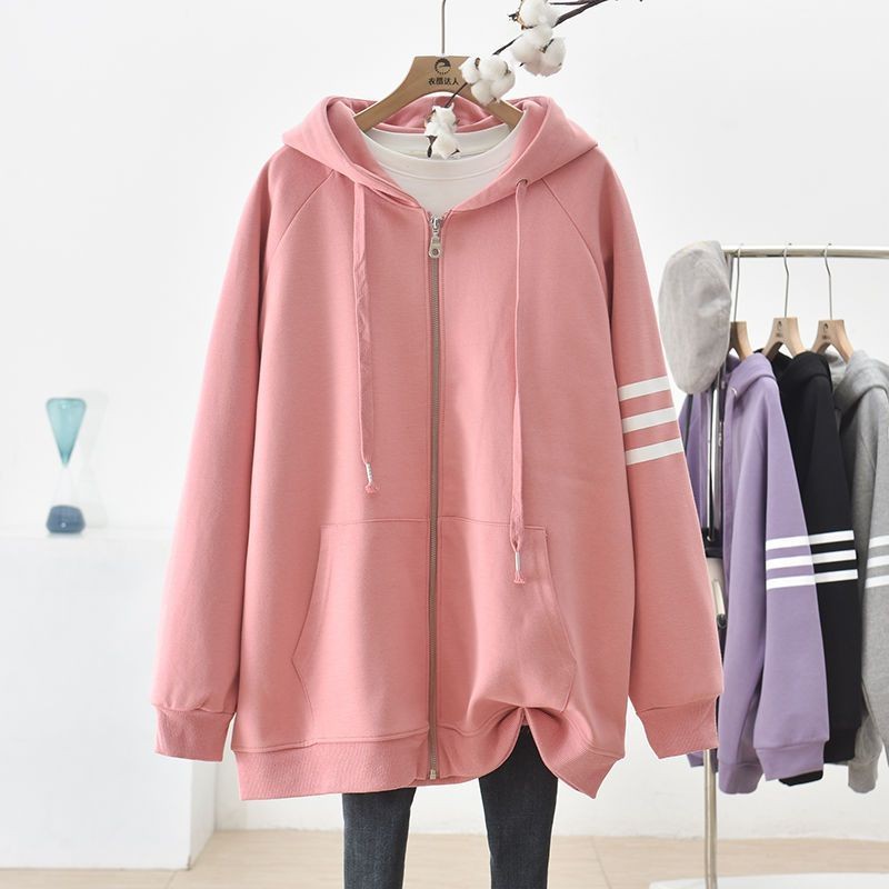 【M-5XL大尺碼】大尺碼女裝 連帽衛衣 帽t 長袖上衣 寬鬆顯瘦 大碼2-300斤設計感ins連帽外套女2024年早秋 | 蝦皮購物