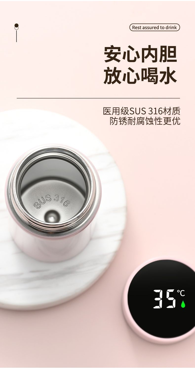 恆溫杯 杯子 不鏽鋼保溫杯 茶水分離保溫杯 水杯 智能測溫保溫杯 316不銹鋼保溫杯320/480ml簡約小巧莫蘭迪茶杯 | 蝦皮購物