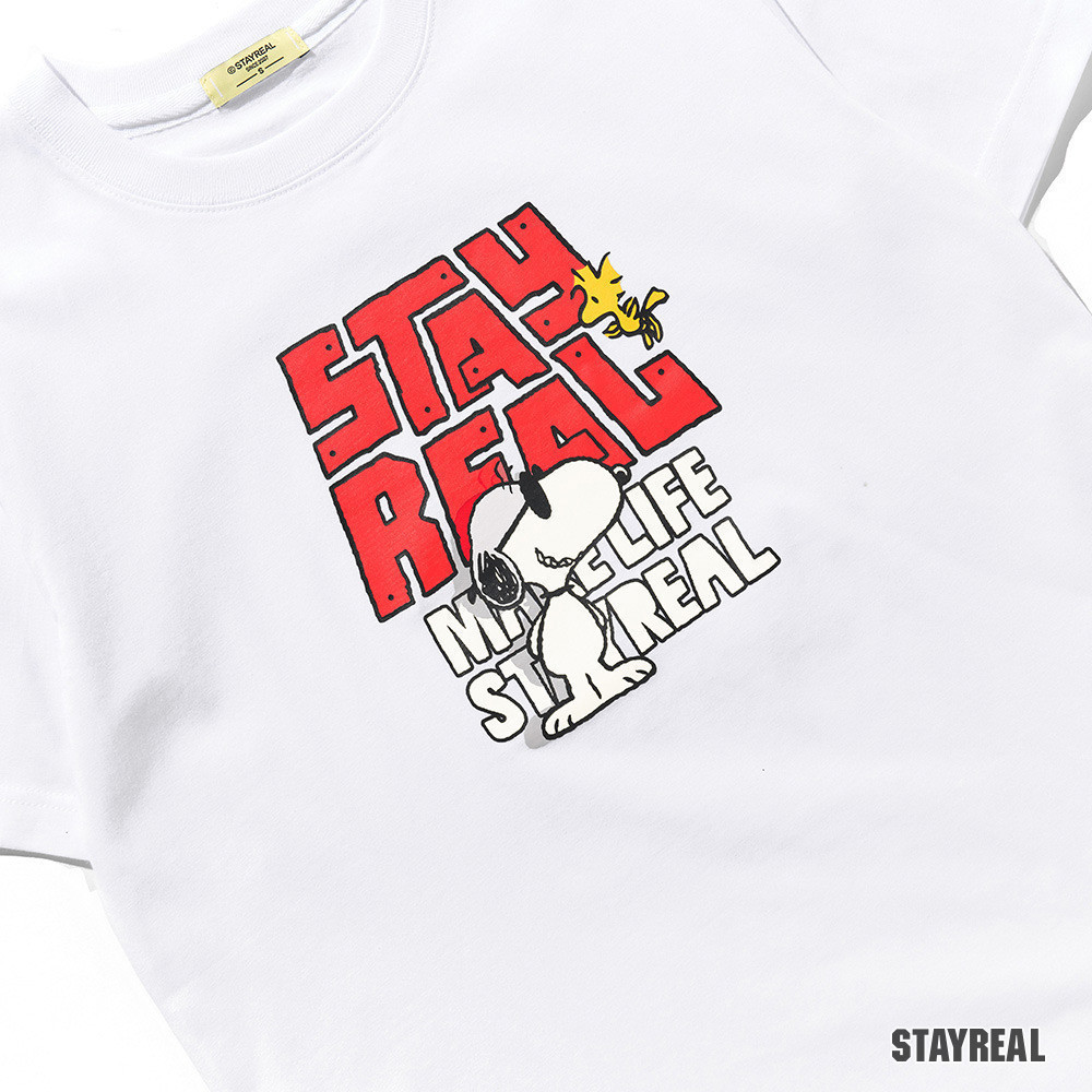 STAYREAL x PEANUTS 史努比Real聯名Logo T | 蝦皮購物