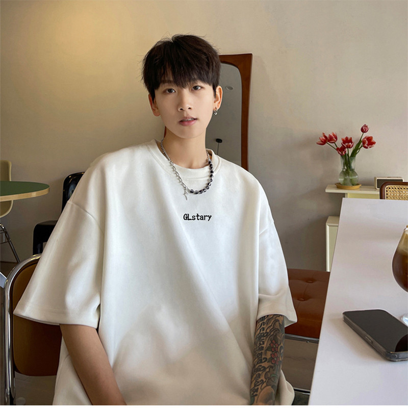 【熱賣 24H快速出貨】230g重磅短袖t恤男款夏季oversize美式復古潮流牌ins半袖寬鬆休閒男生衣服麂皮體恤 | 蝦皮購物