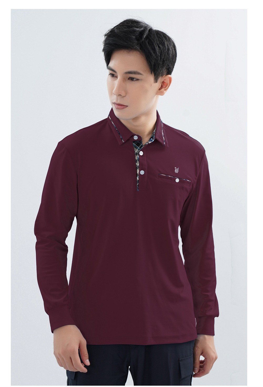 【遊遍天下】台灣現貨-男款抗UV吸濕排汗機能POLO長衫GL1015 / 磚紅 | 蝦皮購物