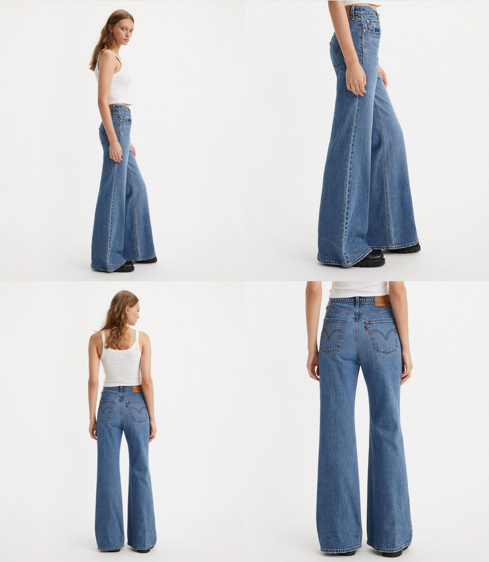 Levis RIBCAGE高腰牛仔喇叭褲 / 精工輕藍染洗舊 女款 A7503-0009 人氣新品 | 蝦皮購物