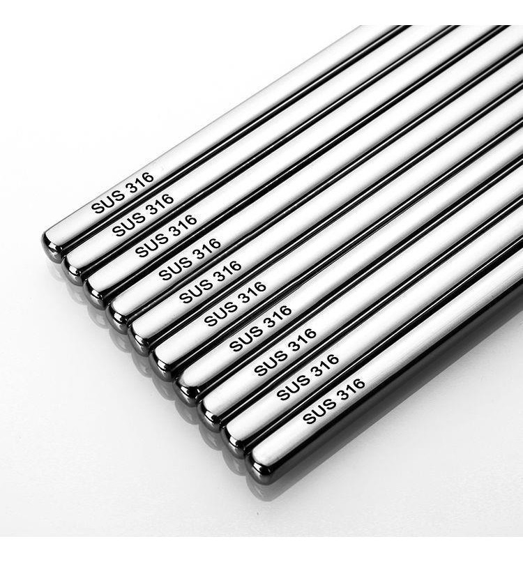 【優選好物🤩】316L不銹鋼高檔筷子304家用高端餐具套裝防滑防黴全家福家庭快子 UOUX | 蝦皮購物