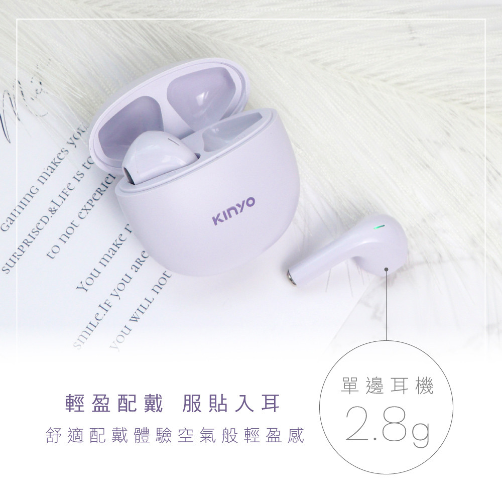 【KINYO官方直營】半入耳式藍牙耳機 (BTE) 168hr高續航 附Type-C充電線 防水防汗 無線耳機 | 蝦皮購物