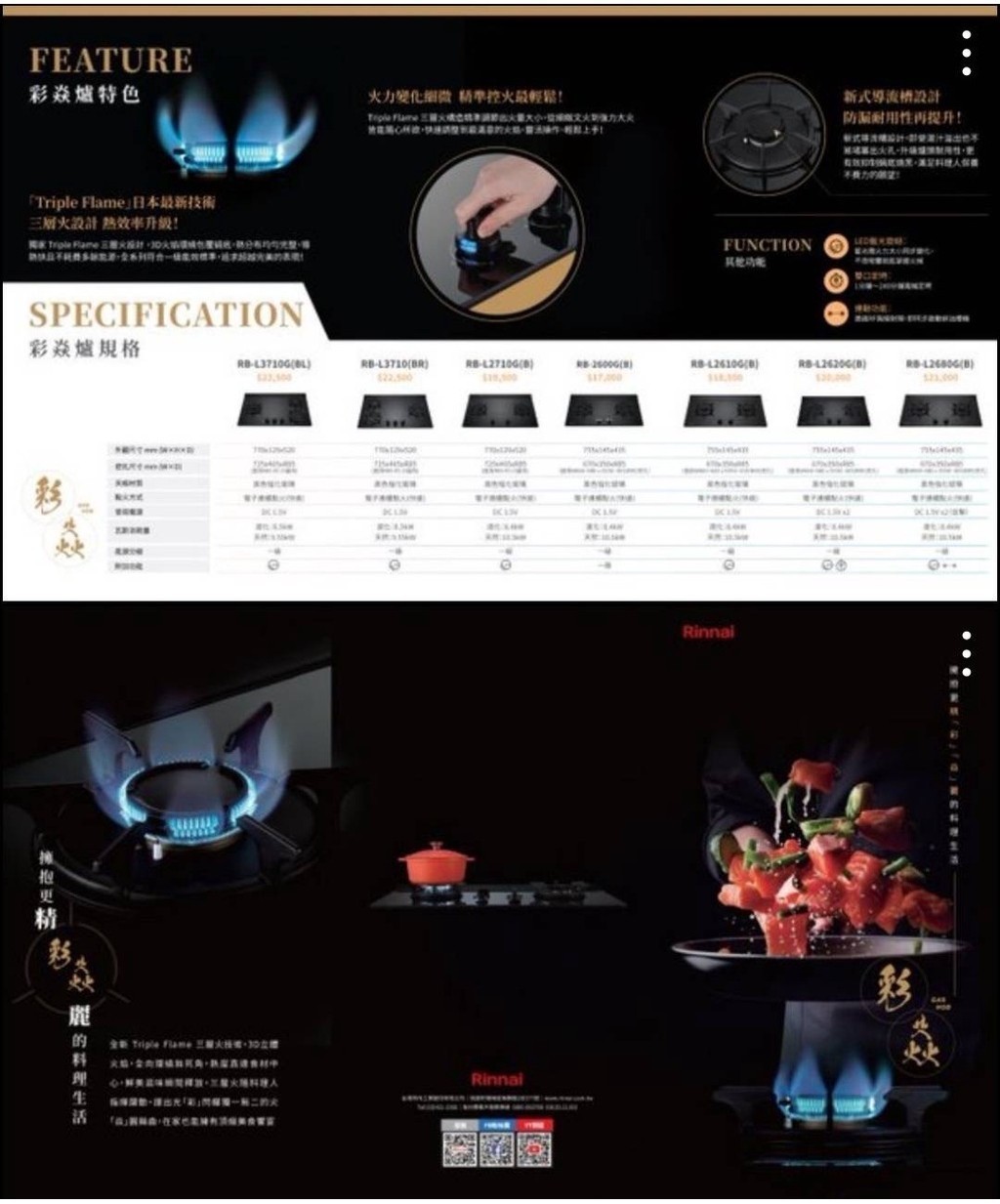 【省錢王】【詢問再折價】 林內 RB-L2600G(B) RBL2600G 檯面式彩焱二口爐 (黑玻) | 蝦皮購物
