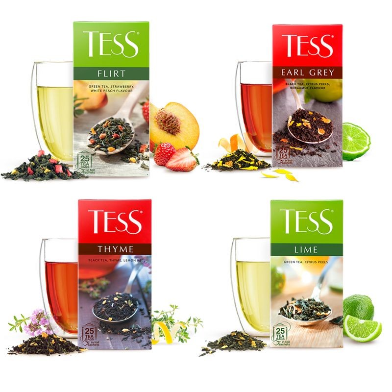 俄羅斯 Tess Black Tea 果粒茶 紅茶 綠茶 水果茶 冷泡茶 袋泡茶 花茶 25包/1盒 茶包 | 蝦皮購物