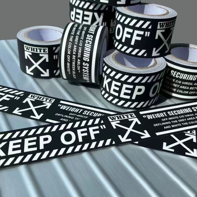 🍀臺灣現出🍀黑白字母潮牌膠帶 魚缸擋水漬 防水貼紙 護槓行李箱長條警示OFF裝飾 雷龍魚缸擋燈光擋水漬貼紙潮牌膠帶 | 蝦皮購物