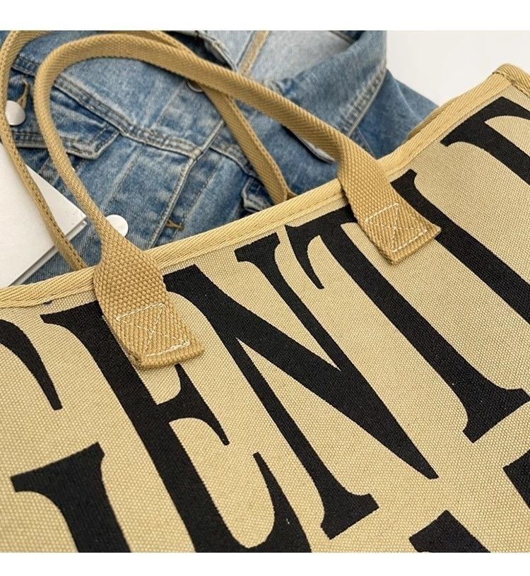 台灣出貨 凱思琳大容量帆布包女生新款時尚單肩包上課通懃托特包短期旅行包 | 蝦皮購物