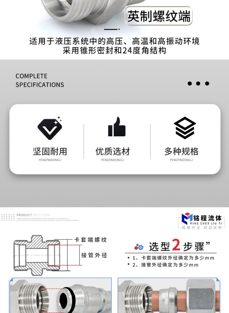 304不銹鋼 永華 標準 24度錐 卡套式 1CB系列 公制 轉英制 G直螺紋管 接頭 | 蝦皮購物