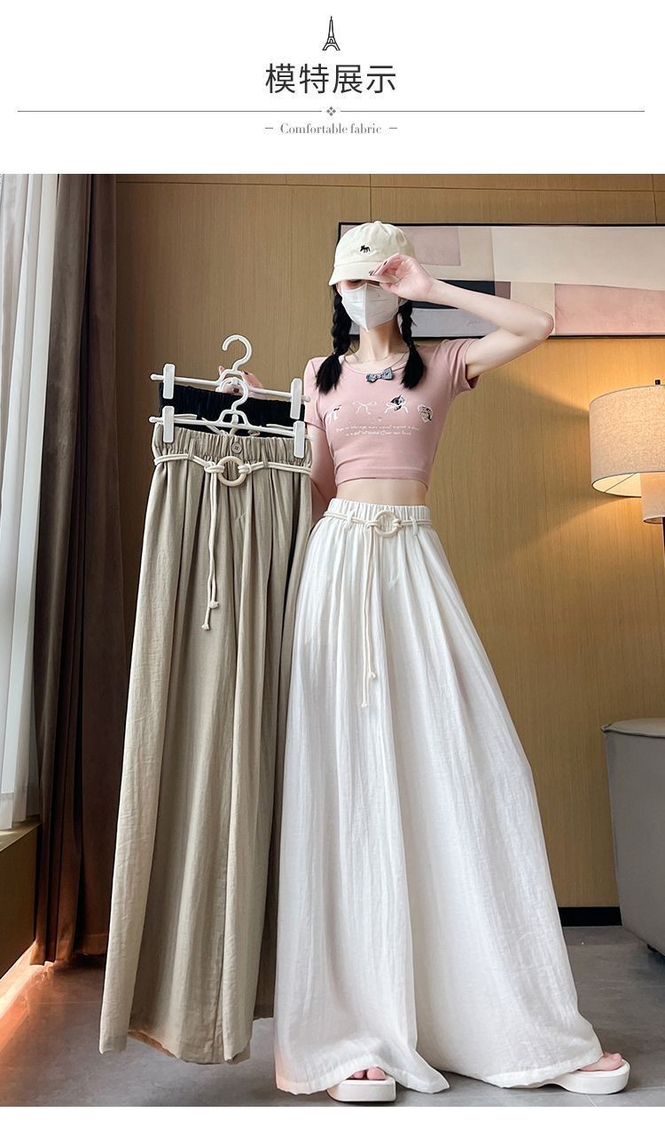 【XL-8XL大尺碼】👩休閒褲 長褲 寬褲 牛仔褲 百搭褲 大碼300斤胖mm冰絲山本裙褲女夏季顯瘦 | 蝦皮購物