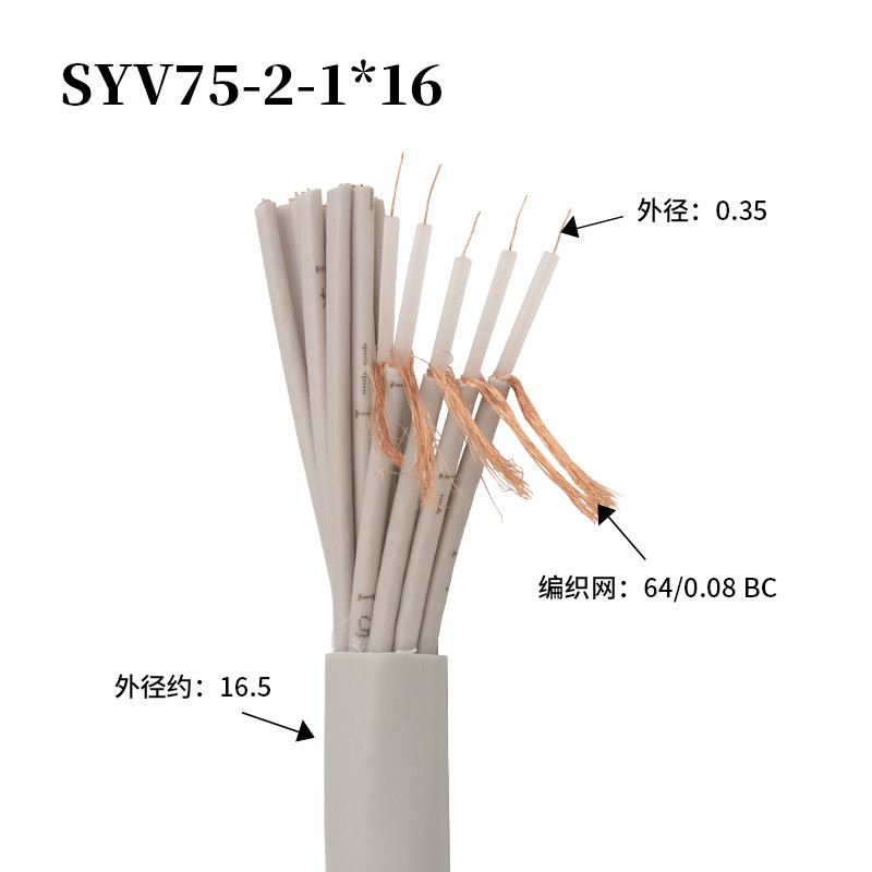 【台灣出貨/可開發票】國標 兩兆線 SYV75-2-1*1芯 2芯 4芯 8芯 16芯 2M線 射頻信號線 高頻同軸線 | 蝦皮購物