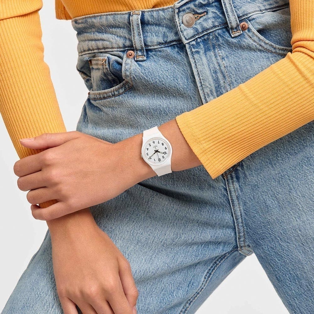 【SWATCH】手錶 Gent原創 JUST WHITE SOFT-34mm 瑞士錶 學生考試 SO28W107-s14 | 蝦皮購物