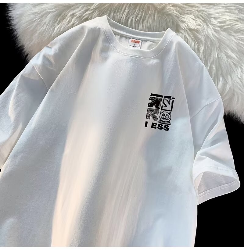 M-8XL 臺灣出貨 大尺碼上衣 日係男裝 五分袖 正韓 t恤 oversize 男生 t恤 ins風 圓領 男生衣 | 蝦皮購物