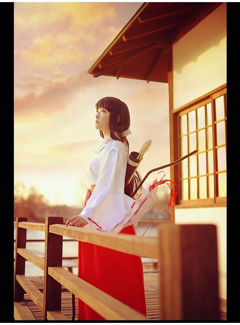 【霧都】可加急出貨#日本動漫犬夜叉cos服桔梗巫女衣服大全套日式改良振袖和服演出服 | 蝦皮購物