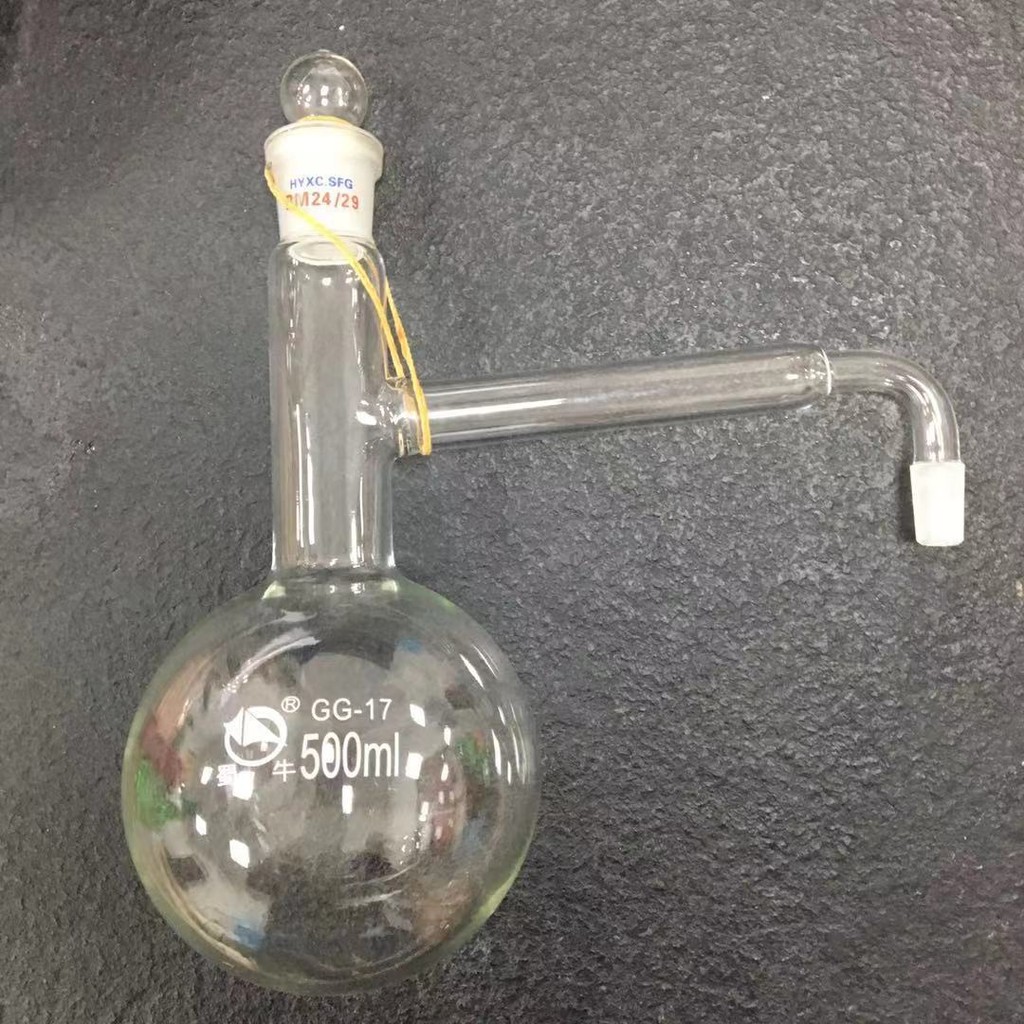 全玻璃蛇管蒸餾器底瓶 蒸餾器燒瓶500ml24#口14#塞 蒸餾燒瓶19# | 蝦皮購物