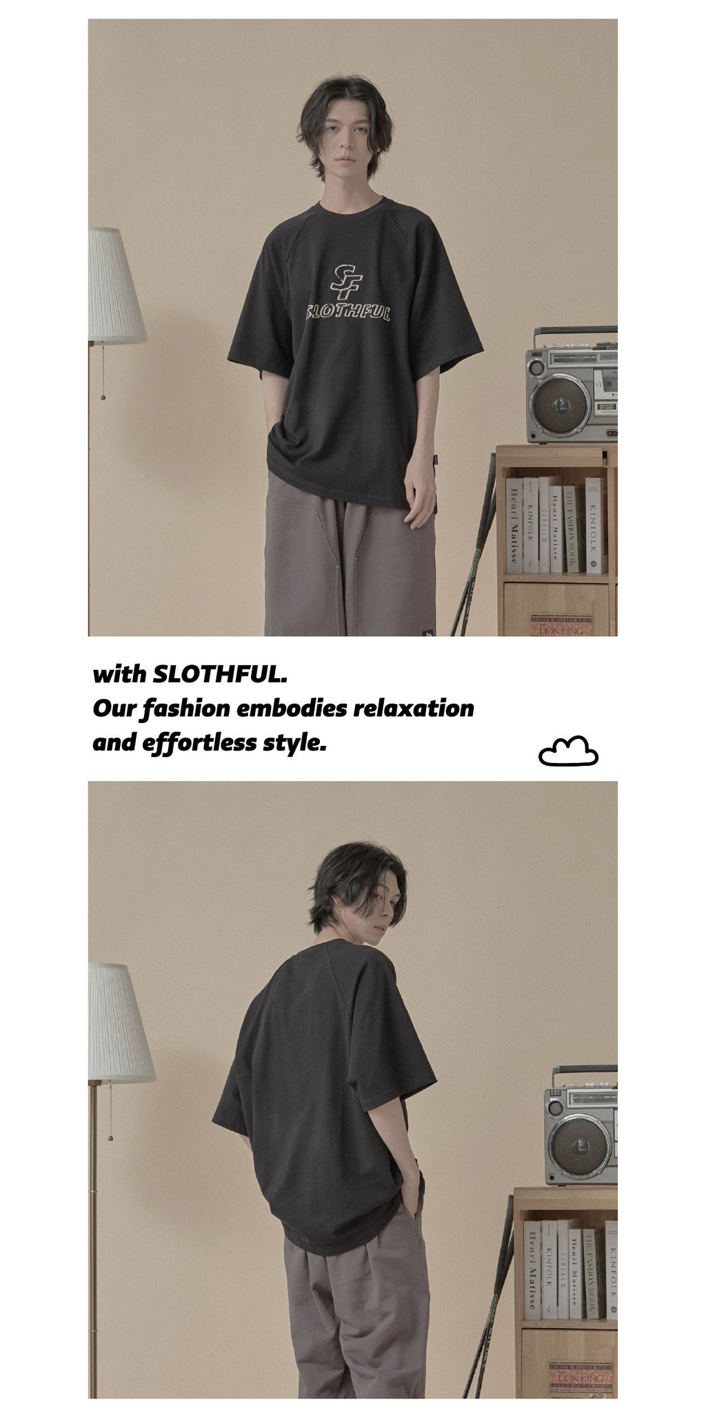 【SLOTHFUL®】280g 落肩短T oversize 寬版 重磅T 短袖 水洗短T 繡花T 經典短T 短踢 | 蝦皮購物