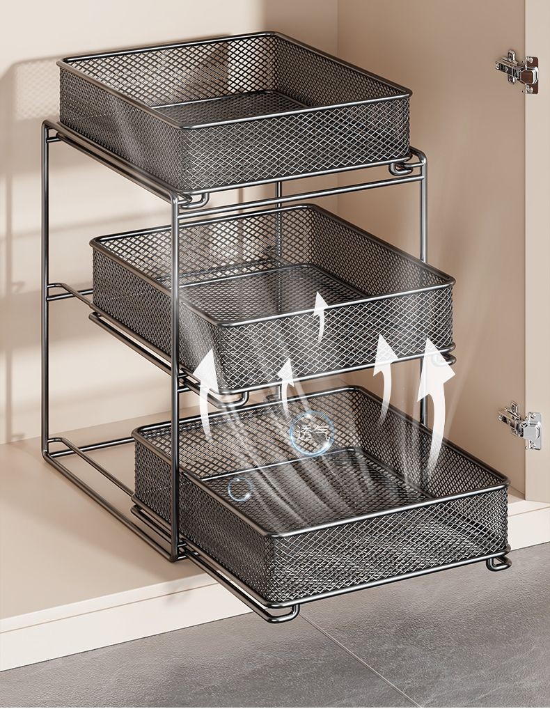 【3394人收藏】廚房置物架下水槽家用抽拉多層鍋具調料收納架臺麵多功能櫥櫃隔層 9QWH | 蝦皮購物