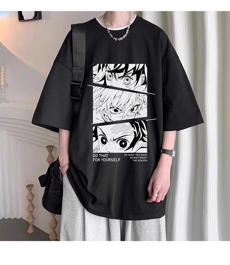 【高品質 當天出貨】鬼滅短袖t恤男女 260g重磅t恤美式復古純棉短t Oversize短袖上衣寬鬆印花t男生鬼滅之刃 | 蝦皮購物