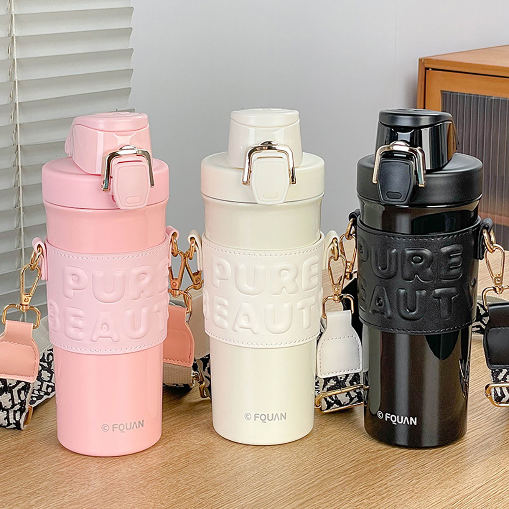 [台灣發貨]出清 680ML INS風韓版時尚 316不鏽鋼 雙飲保溫杯 吸管+直飲 可拎可背 環保杯 #BD731 | 蝦皮購物