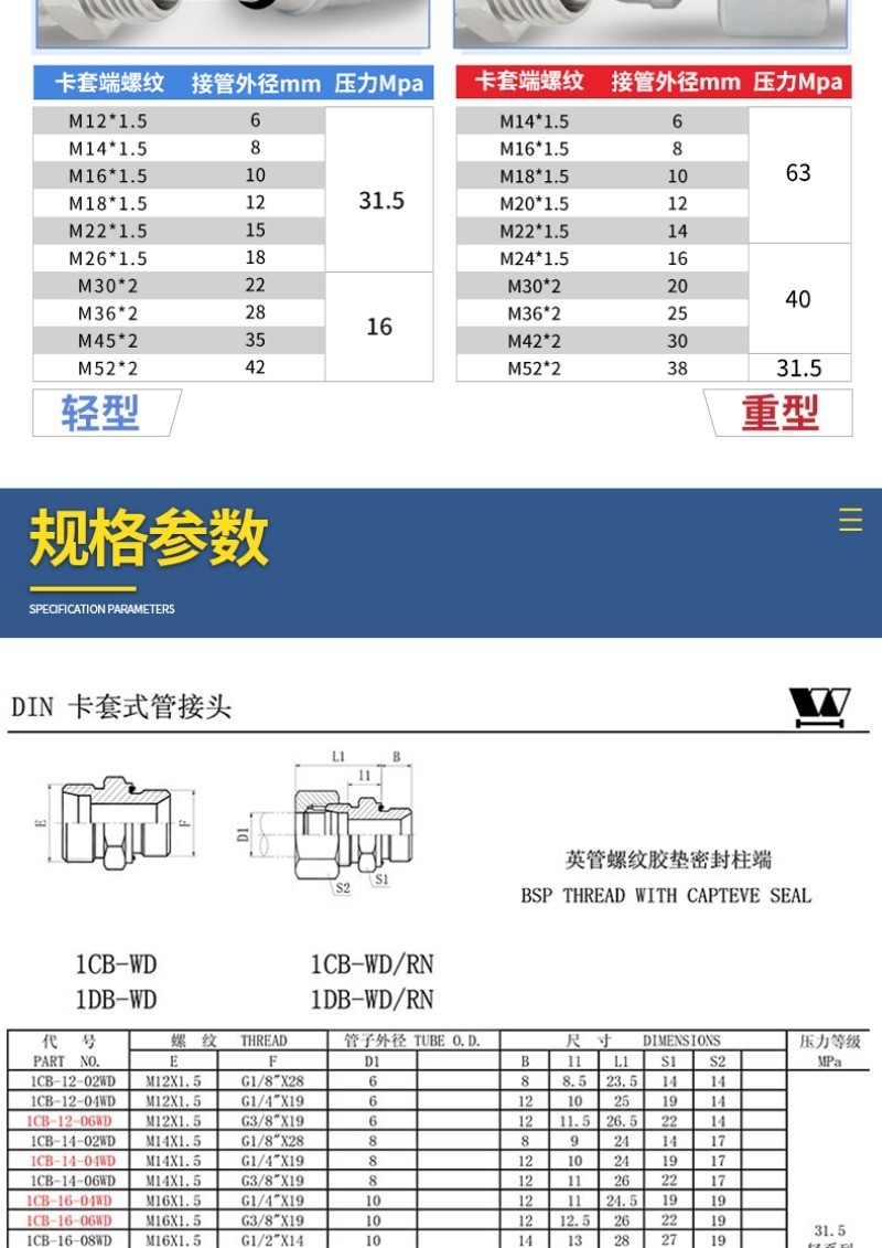 304不銹鋼 永華 標準 24度錐 卡套式 1CB系列 公制 轉英制 G直螺紋管 接頭 | 蝦皮購物
