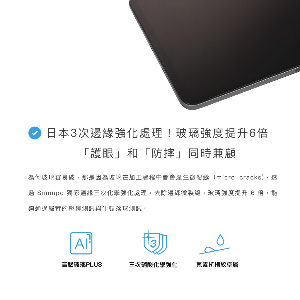 Simmpo | 德國萊因認證 iPad 8.3/10.2/10.9/11/12.9/13吋 iPad抗藍光玻璃保護貼 | 蝦皮購物
