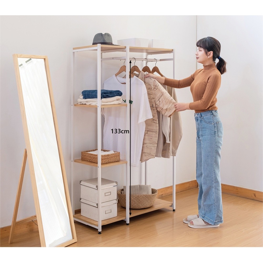 RICHOME 福利品 WA-220 桑妮大衣櫥架(可調式腳墊) 衣櫥 衣櫥架 收納架 玄關架 掛衣架 | 蝦皮購物