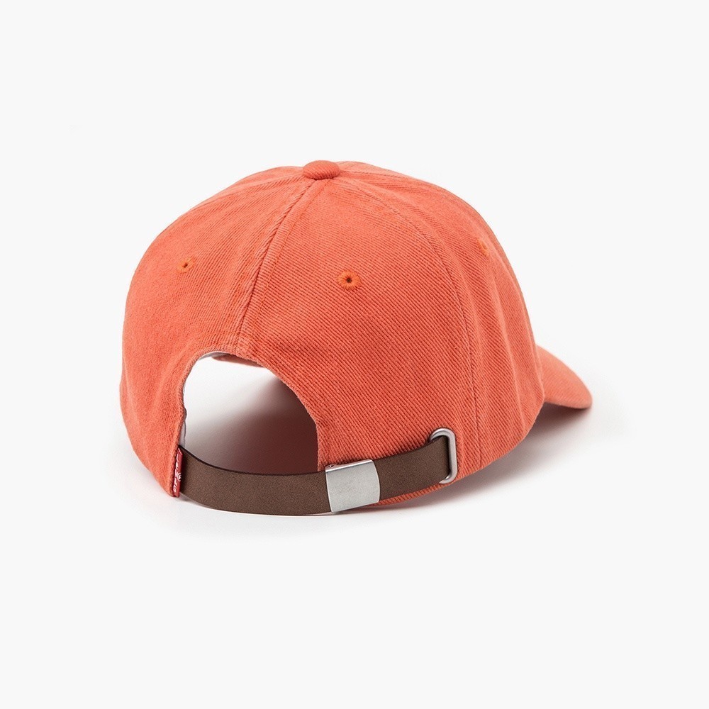 Levis 男女同款 可調式皮環丹寧棒球帽 / 精工刺繡Logo 落日橘 熱賣單品 D7589-0006 | 蝦皮購物