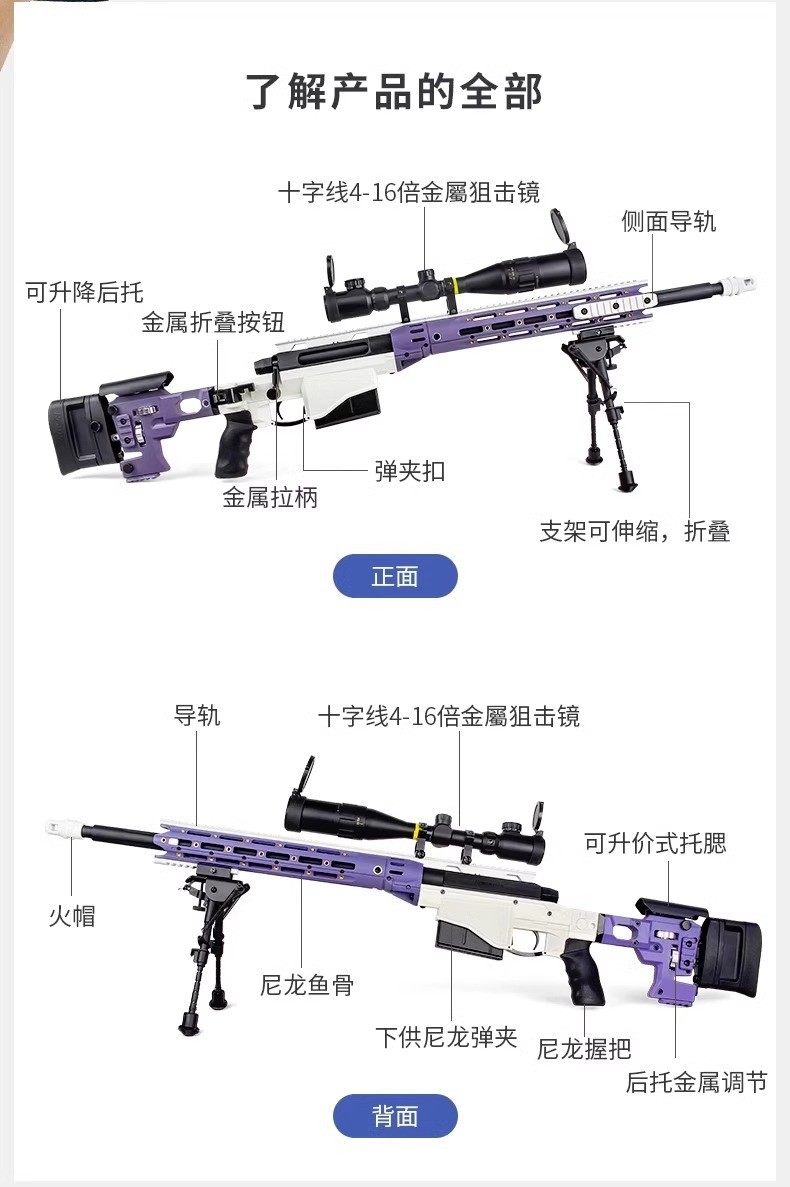 限時下殺 捷鷹MSR狙擊槍尼龍仿真AWM拋殻軟彈槍手動拉栓成人喫鷄模型玩具槍 | 蝦皮購物