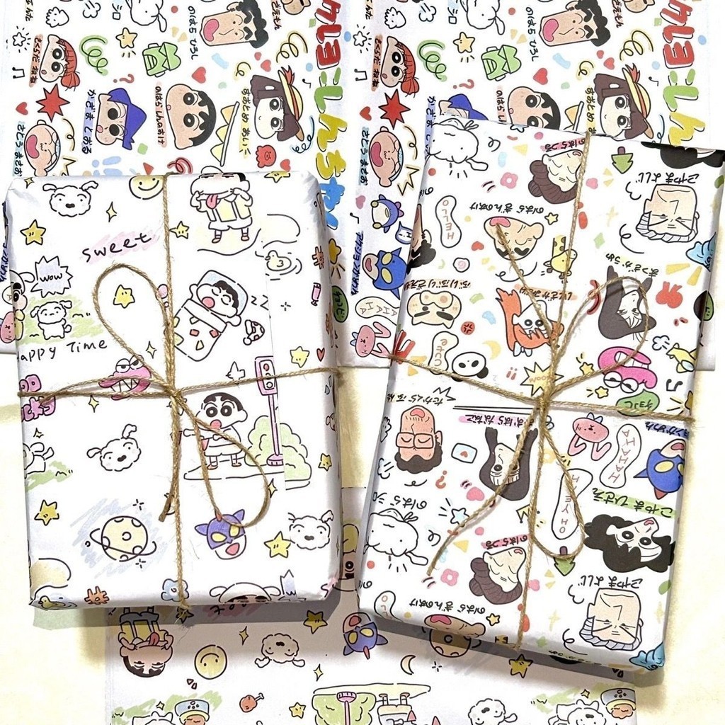 🔥24h限時促銷📣小紅書衕款ins卡通動漫包裝紙塗鴉蠟筆小新可愛包裝紙生日禮物 UNN0 | 蝦皮購物