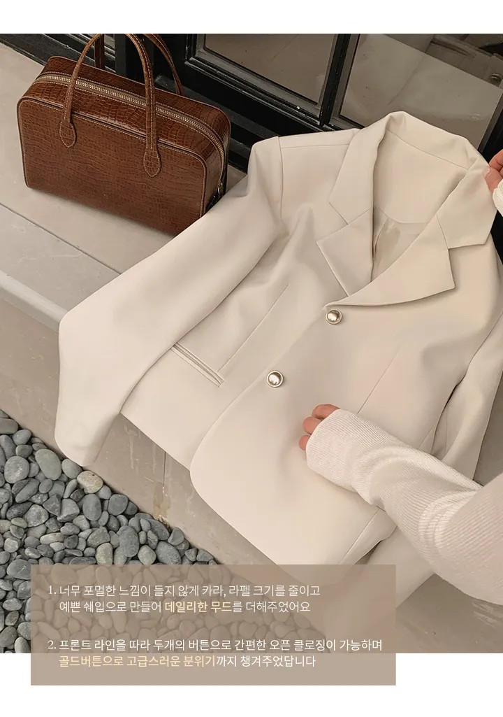 【Hana時尚】韓版西裝外套 黑色小西服設計感休閒高級感小個子通勤外套微墊肩1296現貨 | 蝦皮購物