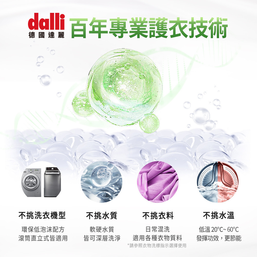 【dalli達麗】全效超濃縮酵素洗衣精補充包1.8L 除菌抗螨 去漬 除味 洗衣凝露 除臭 抗菌 (2入/6入) | 蝦皮購物