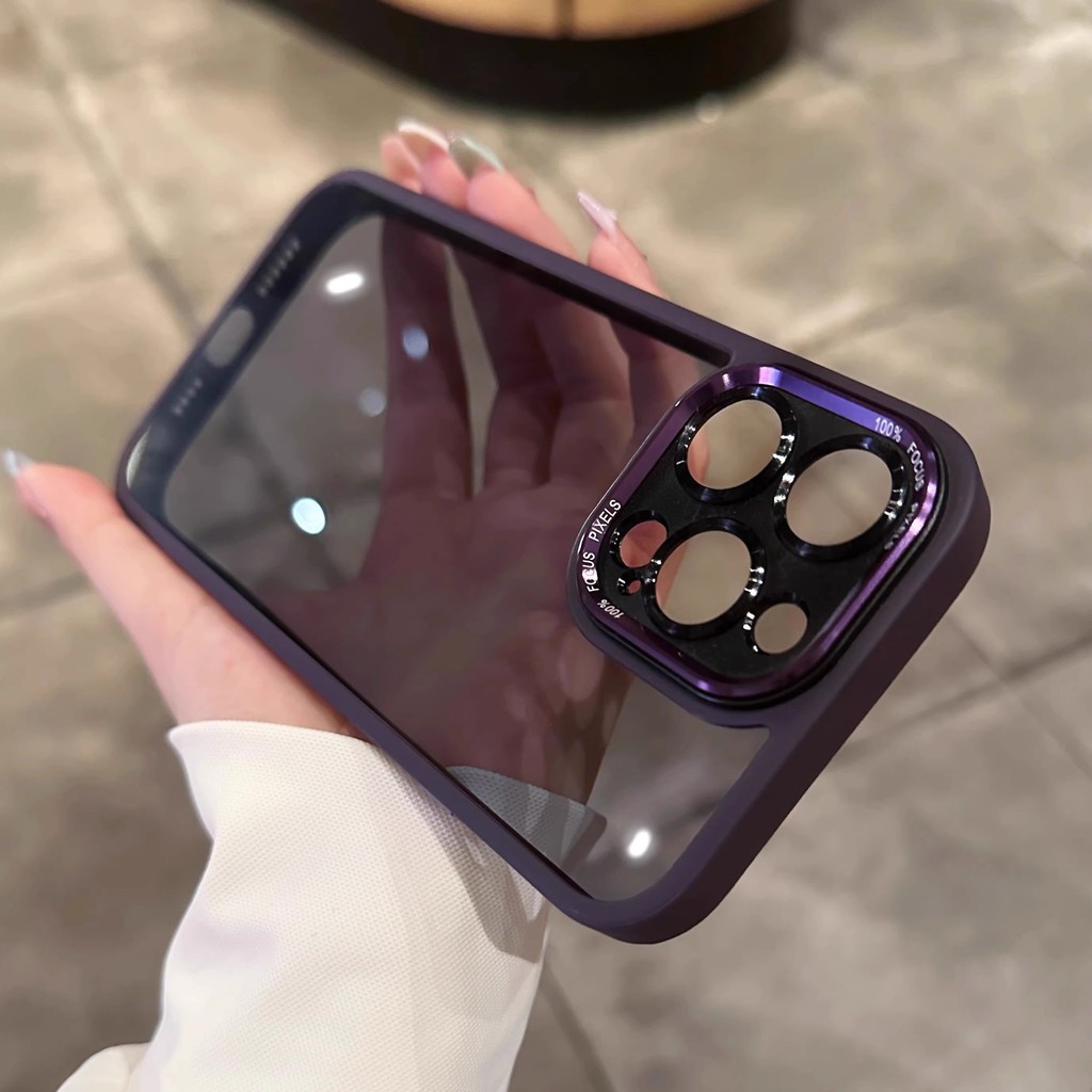 Me too 適用蘋果15高級金屬鏡頭全包手機殻iPhone14promax透明漏標保護套 | 蝦皮購物