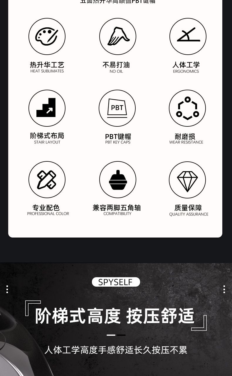 【免運】密探印花集側刻+PC雙拚透光鍵帽250鍵+大全套適配wooting made68 WNRA | 蝦皮購物