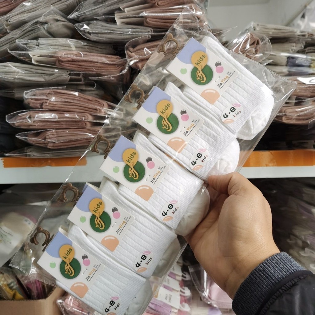 夏日爆款 100%純棉兒童襪子秋冬長筒中筒雙針防臭吸汗透氣韓版可愛白色運動 TY2E | 蝦皮購物