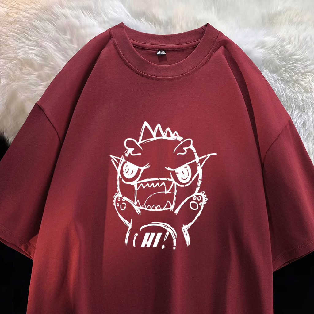 【小怪獸】印花t 240g重磅純棉短袖 男生t恤 加大碼寬鬆上衣 女生T恤 oversize短tee 韓式ins風衣服 | 蝦皮購物