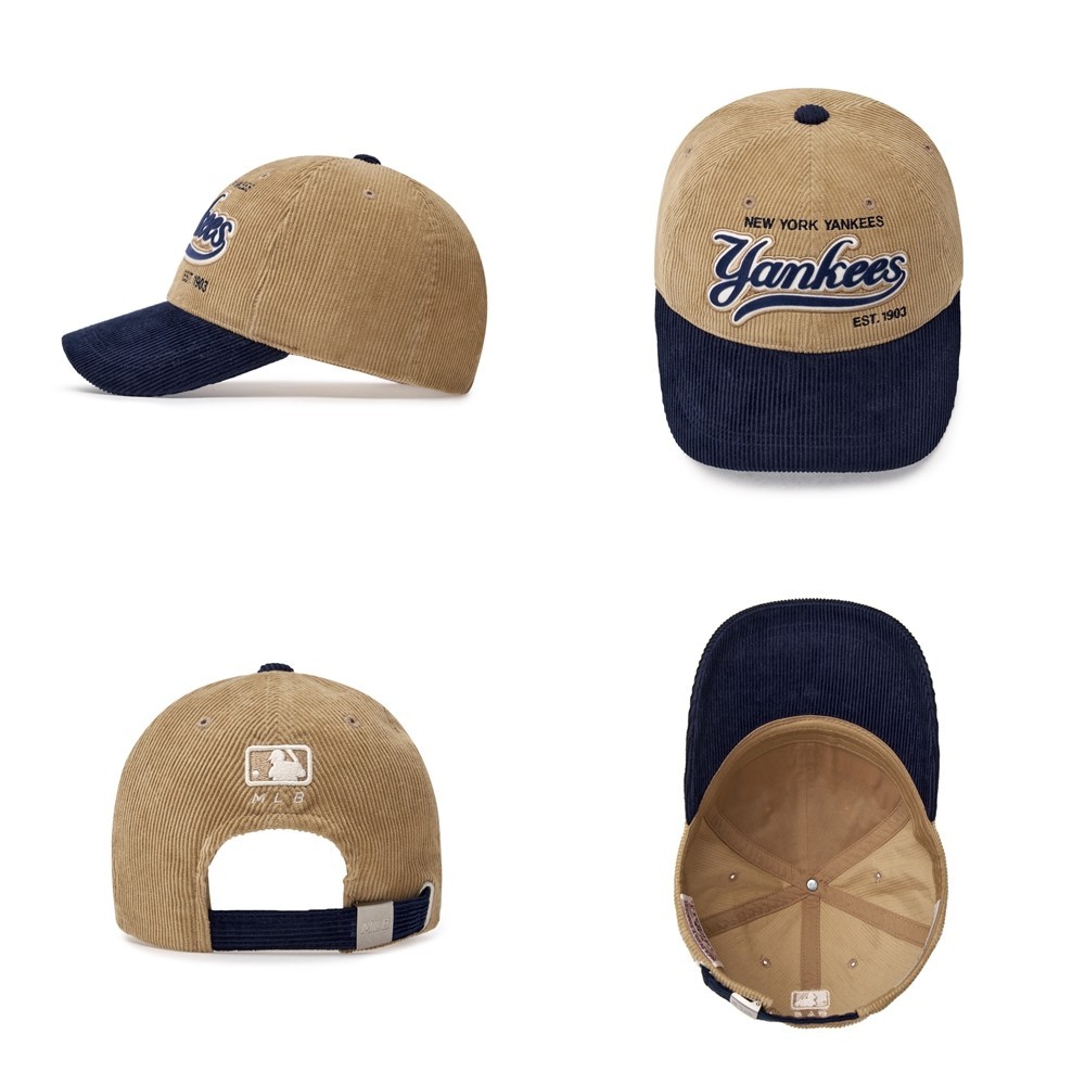 MLB 可調式軟頂燈芯絨 撞色 棒球帽 Varsity 洋基/紅襪隊 (3ACPVC146-四款任選)【官方旗艦店】 | 蝦皮購物