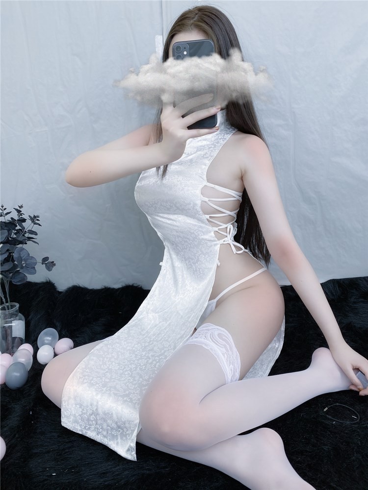 【台灣出貨】 情趣內衣性感國風旂袍綁帶高開叉製服性感誘惑套裝純慾騷qqny黑絲-CCK精選 | 蝦皮購物